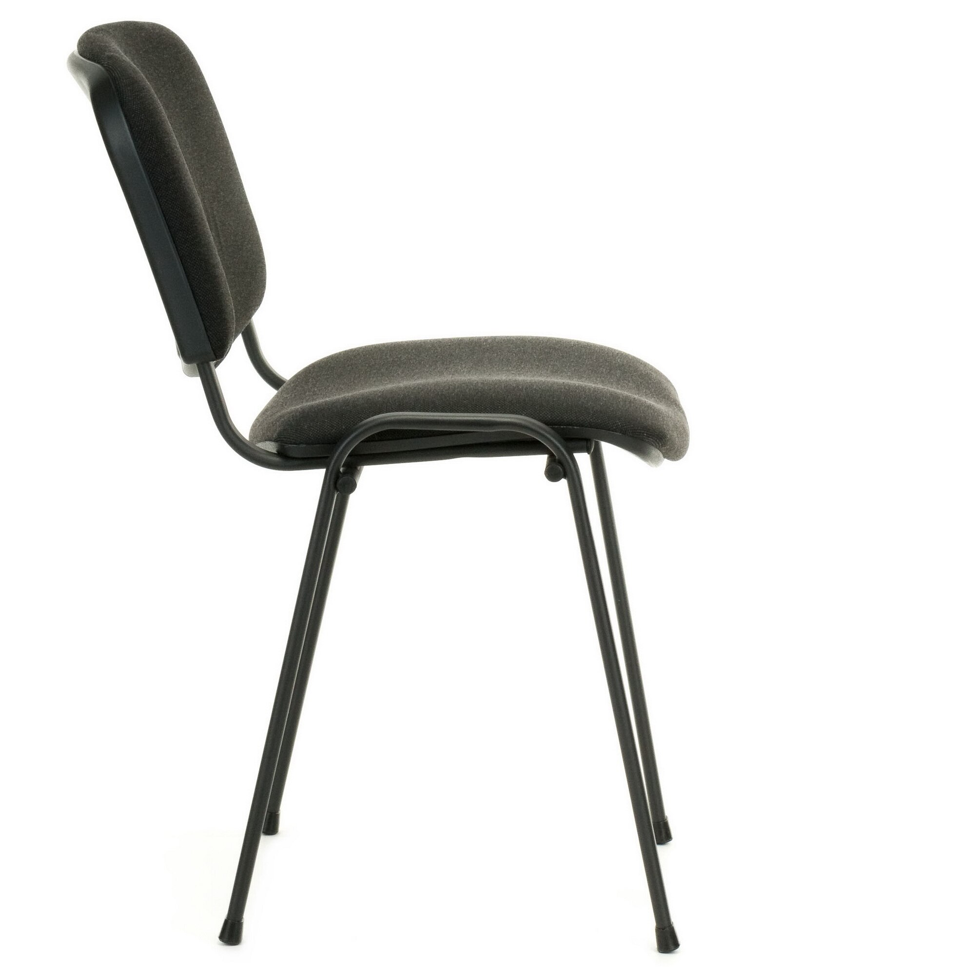 Scaun vizitator QMOBILI FELICIA Gri inchis, stofa, suprapozabil, cadru ...