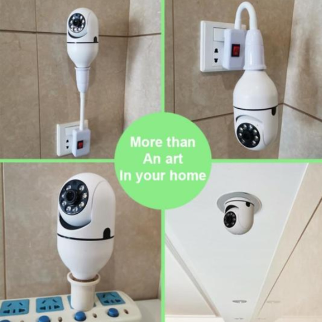 Camera IP, WI-FI, HD, Smart-Bulb, tip bec cu Senzor de Miscare si ...