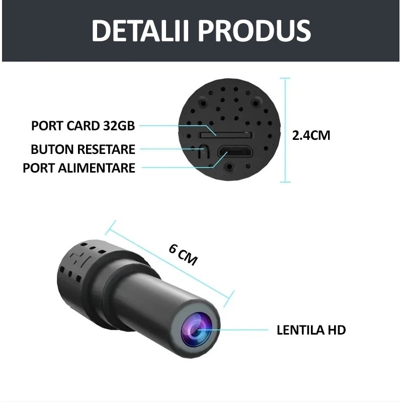 Mini camera de supraveghere WiFi, NEXTLY, FULL HD 1080p. pentru spionaj ...