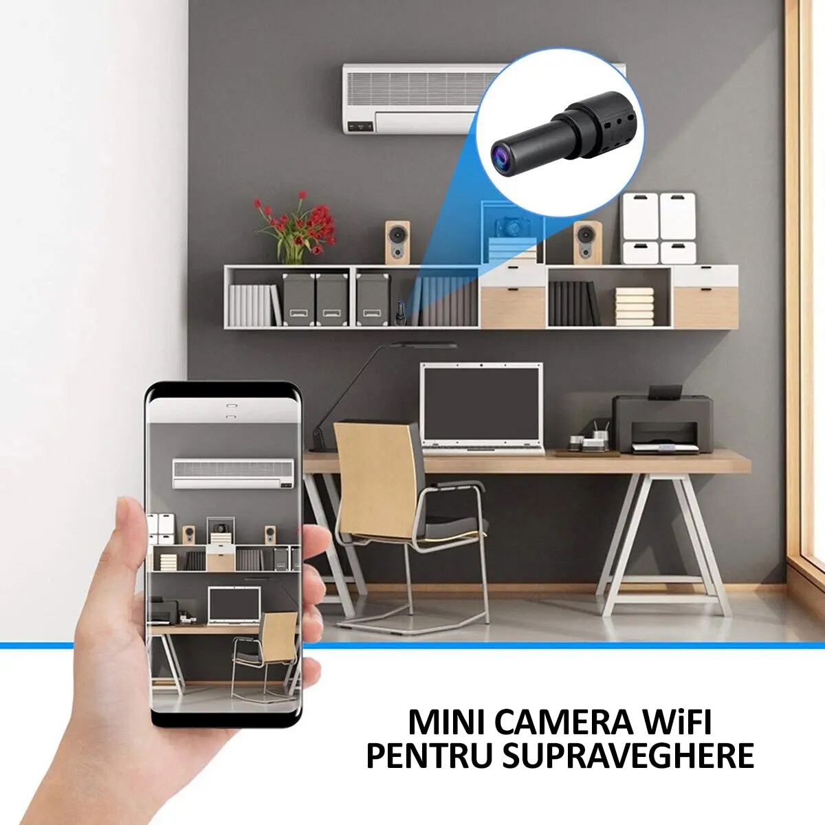 Mini camera de supraveghere WiFi, NEXTLY, FULL HD 1080p. pentru spionaj ...