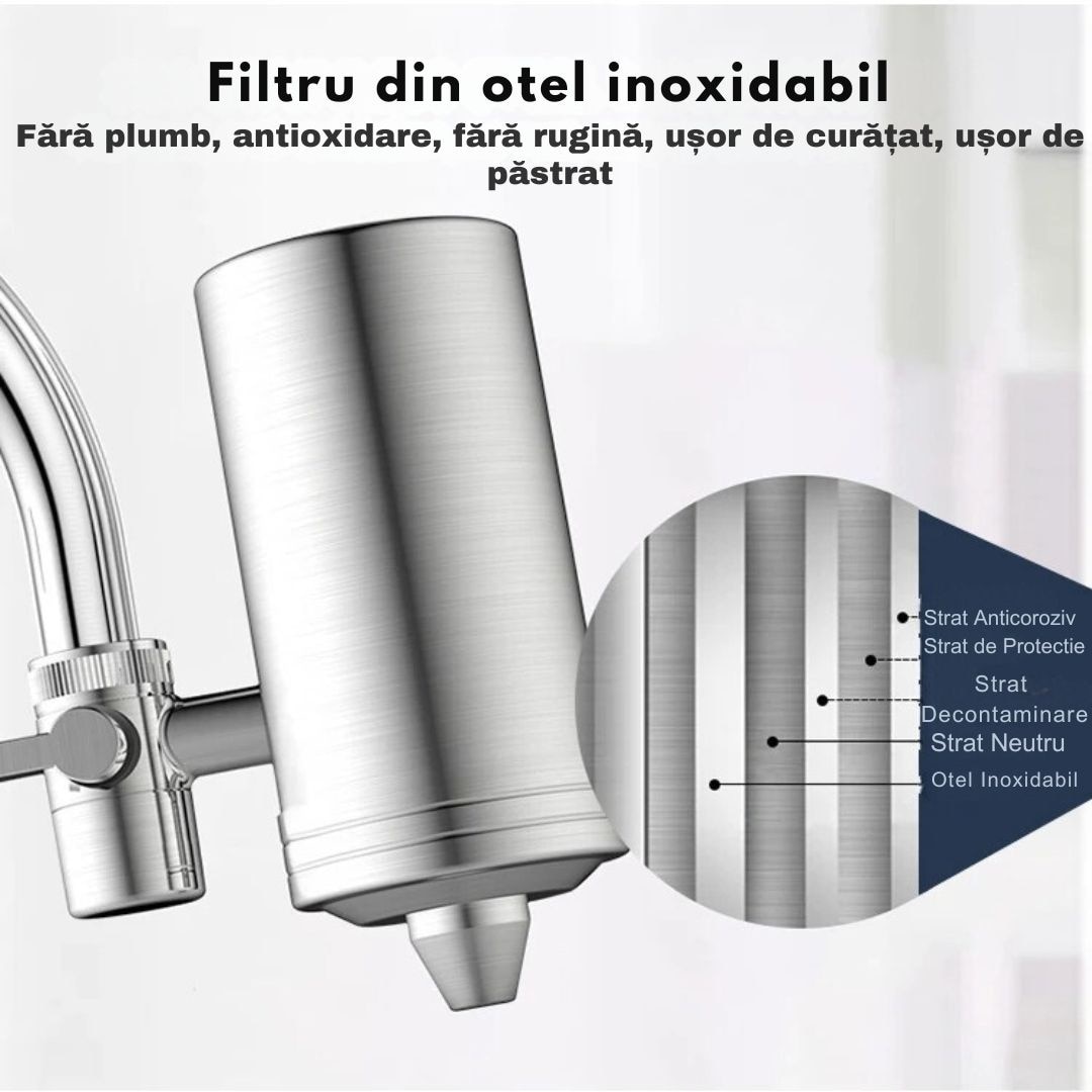 Filtru de Apa Potabila pentru Chiuveta, Montare pe Robinet, Carbune ...