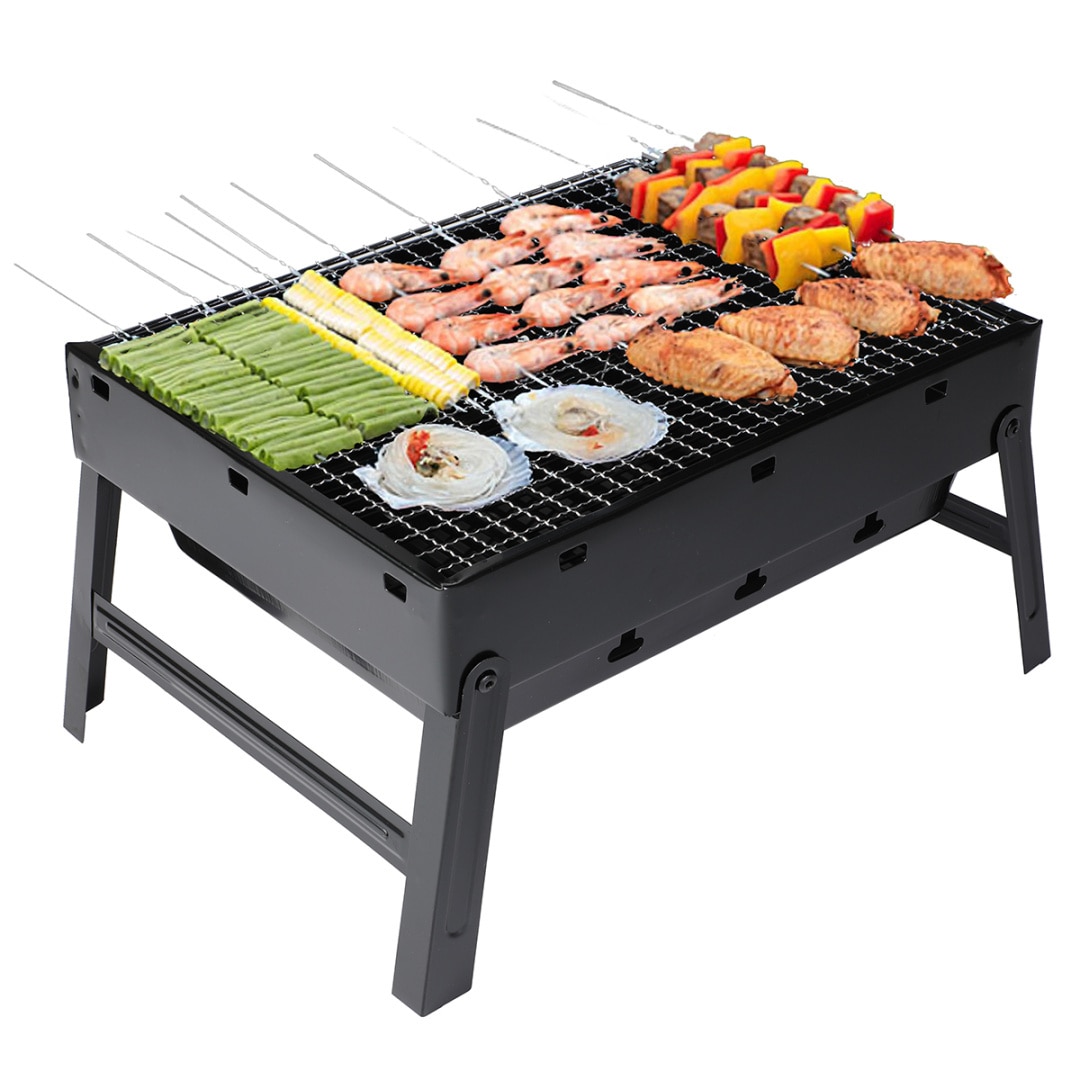 Gratar gradina Elitehoff, portabil, pliabil, inox, 35x27x20cm - eMAG.ro