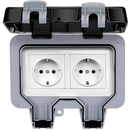 Priza exterioara impermeabila QttvbTna, IP66, rezistenta la apa si praf ...