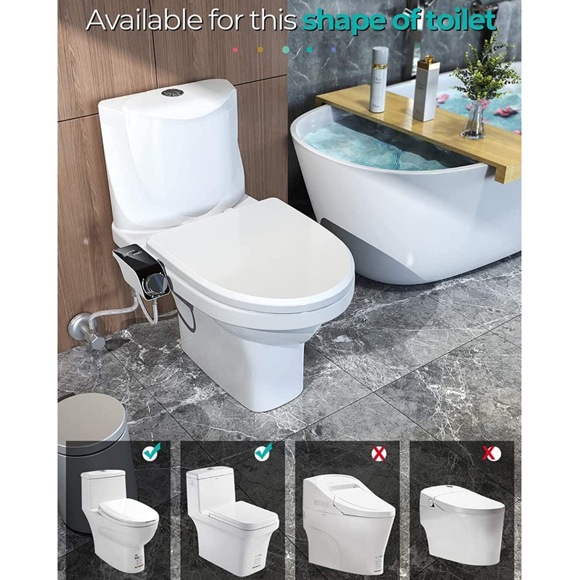 Bideu Non Electric Ultra Slim, MOSMAOO®, Functie De Apa Calda Si Rece ...