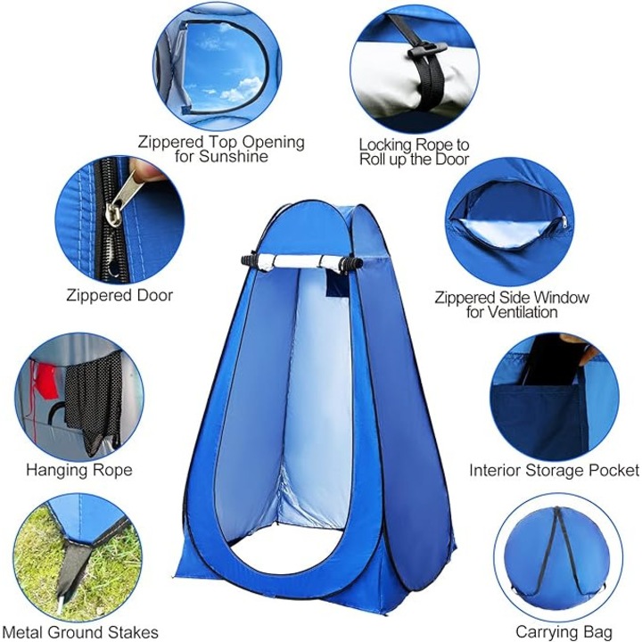 Cort pentru dus solar, XGETOP®, instalare rapida, husa depozitare ...