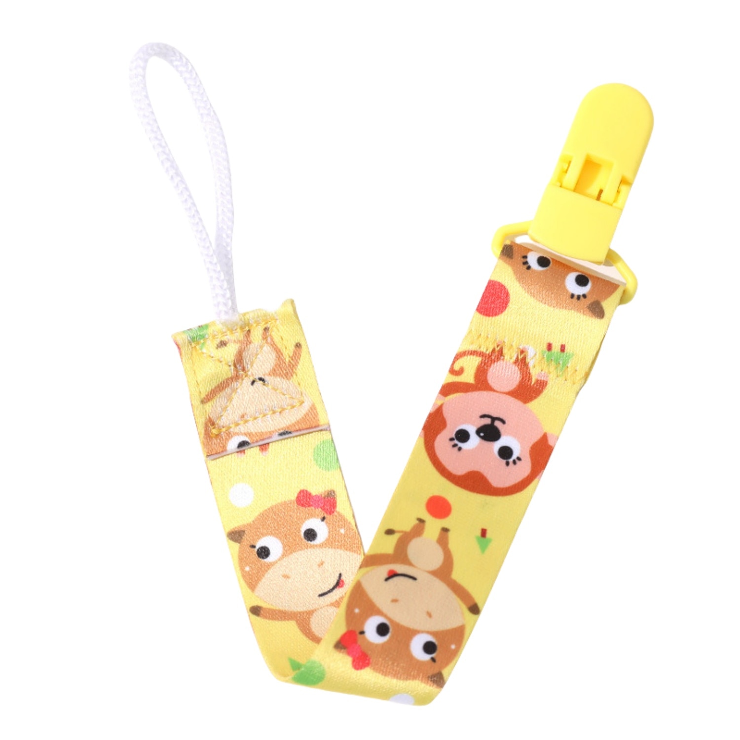 Set 3 Lant suzeta sau jucarie cu clips enkourakoko®, imprimeu colorat ...
