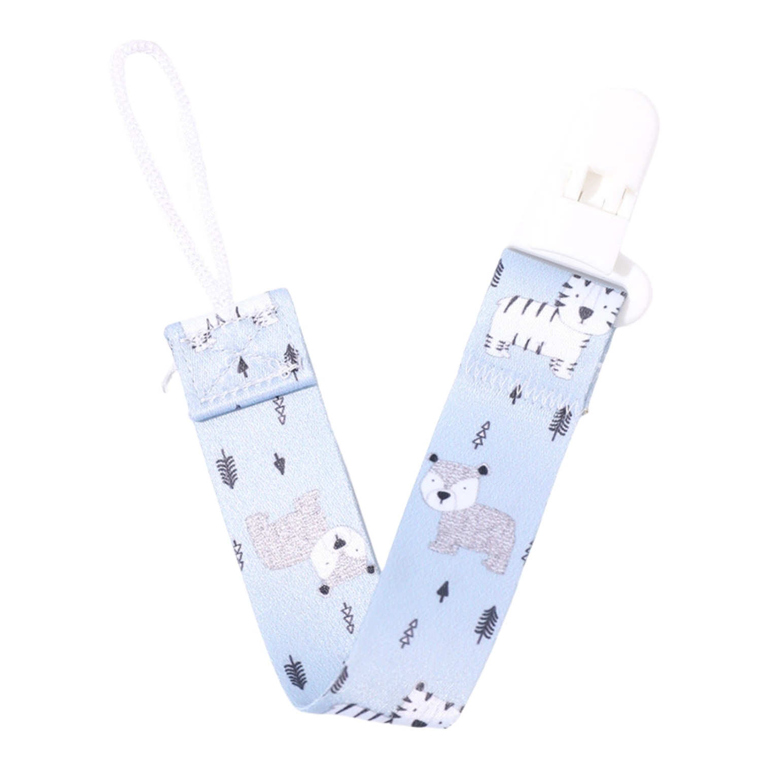Set 3 Lant suzeta sau jucarie cu clips enkourakoko®, imprimeu colorat ...