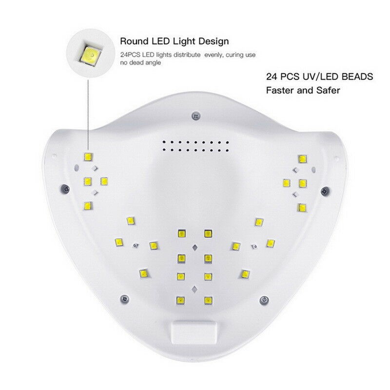 Лампа SUN UV/LED, 48 W, Дисплей, Таймер, 24 светодиода, Активиране чрез ...