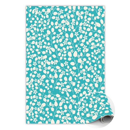 Covor de vinil, PVC, Tulpini de flori, Alb, 120 cm x 180 cm ...