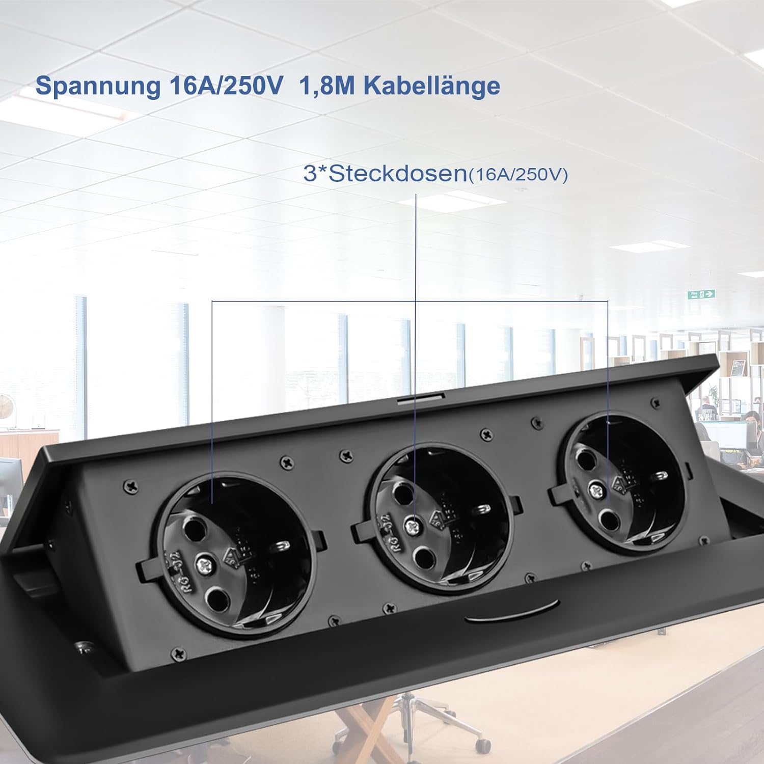 Priza Incorporabila in Blat Bucatarie, Masa sau Birou EXCITAT®, 3 Prize ...