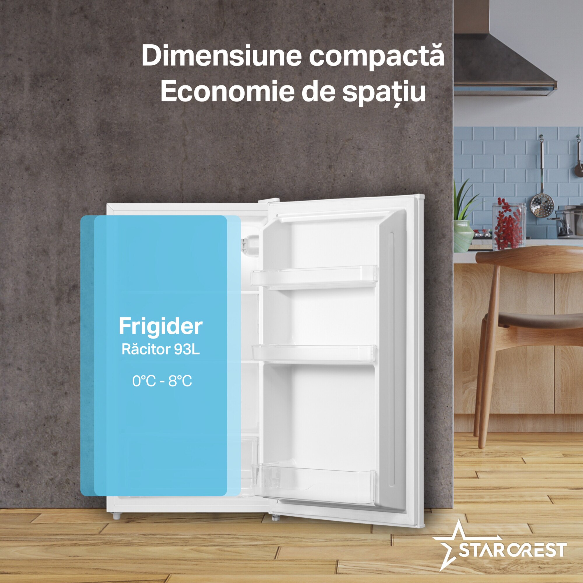 Frigider - Racitor cu o usa STARCREST SFL-930WHT, Clasa E, Capacitate ...