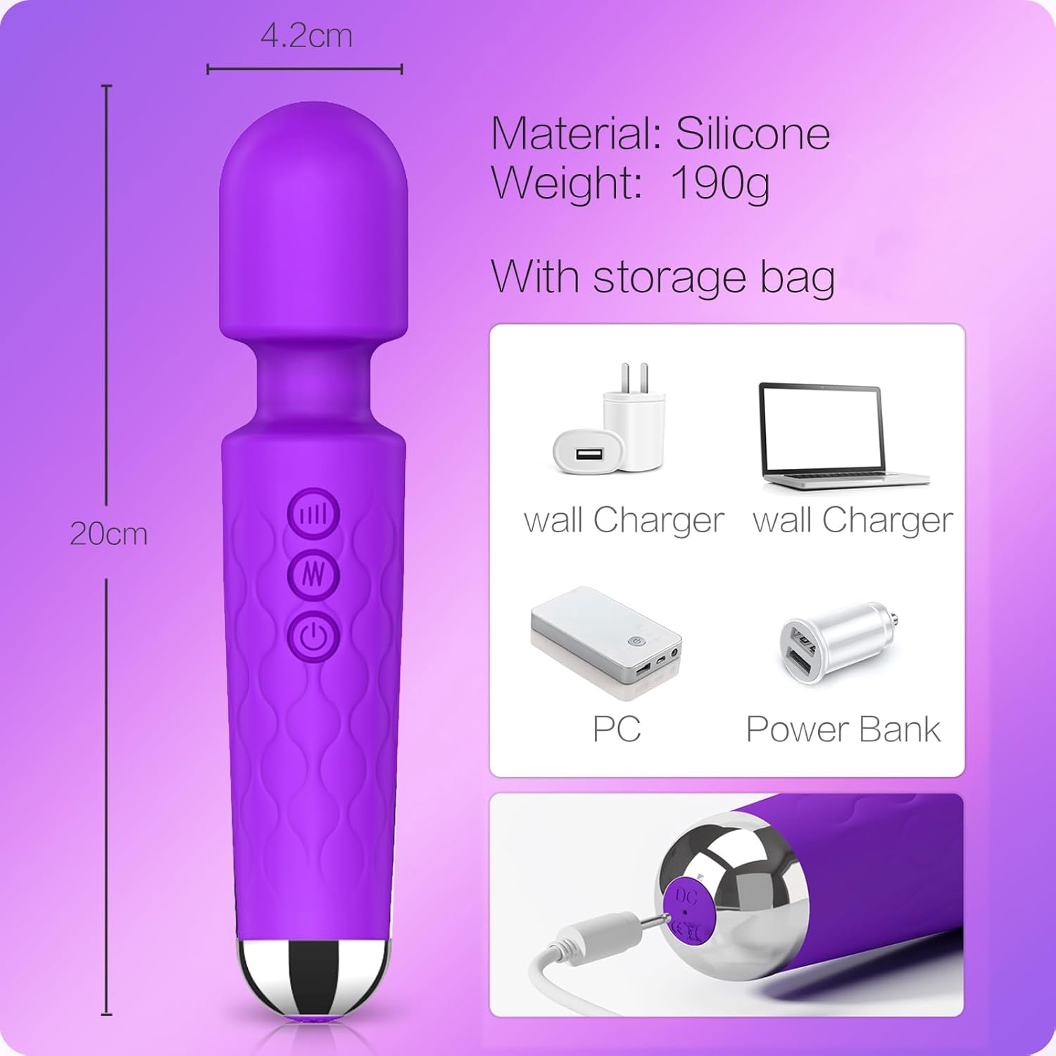 Fairykiss® Sex Toys Стимулатор Вибратор Регулируема скорост 20 вибрационни програми 8 нива на