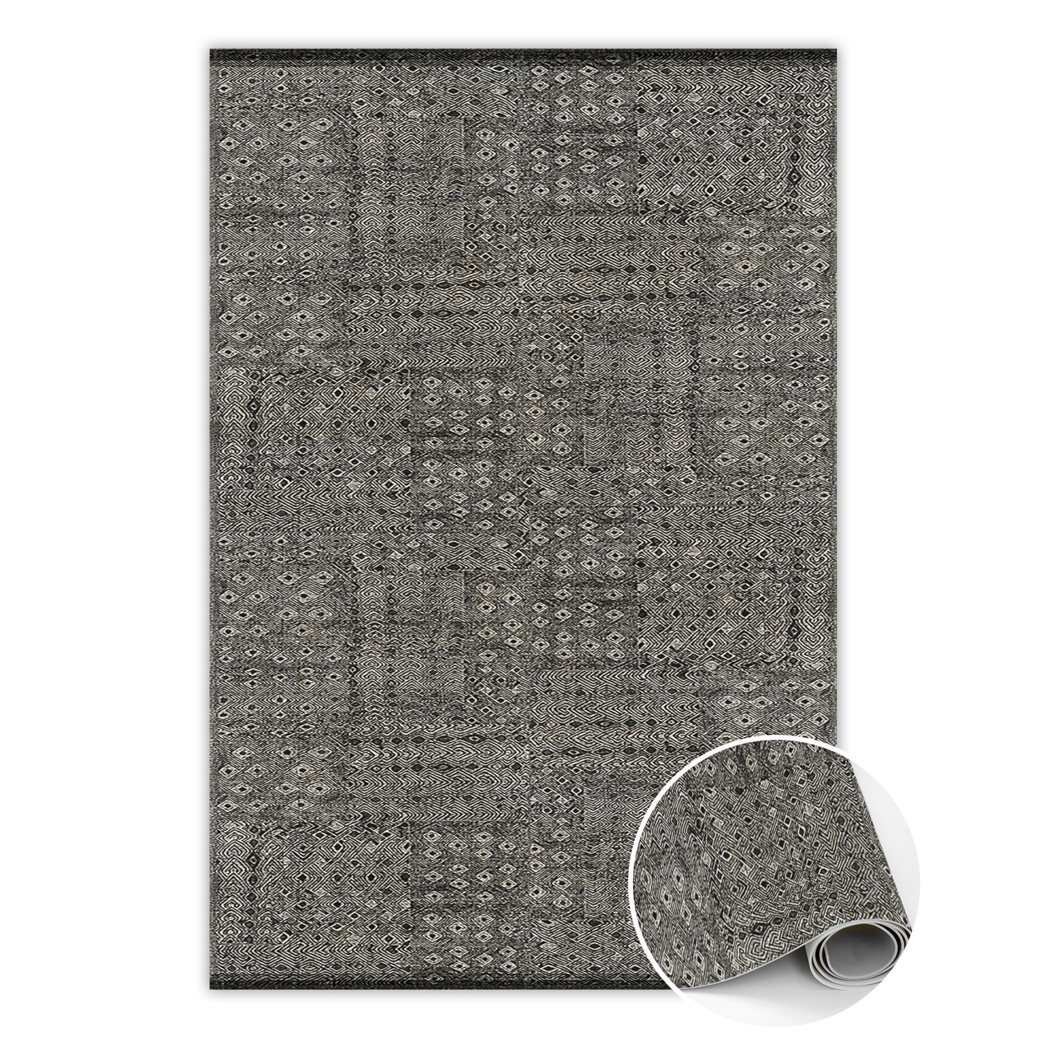 Covor de vinil, PVC, Texturi fine, Gri, 80 cm x 120 cm ...