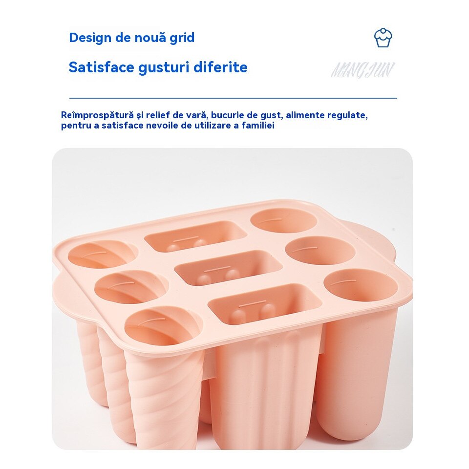 Set de 9 forme de inghetata, 3 forme diferite, 50 palete din lemn, 50 ...