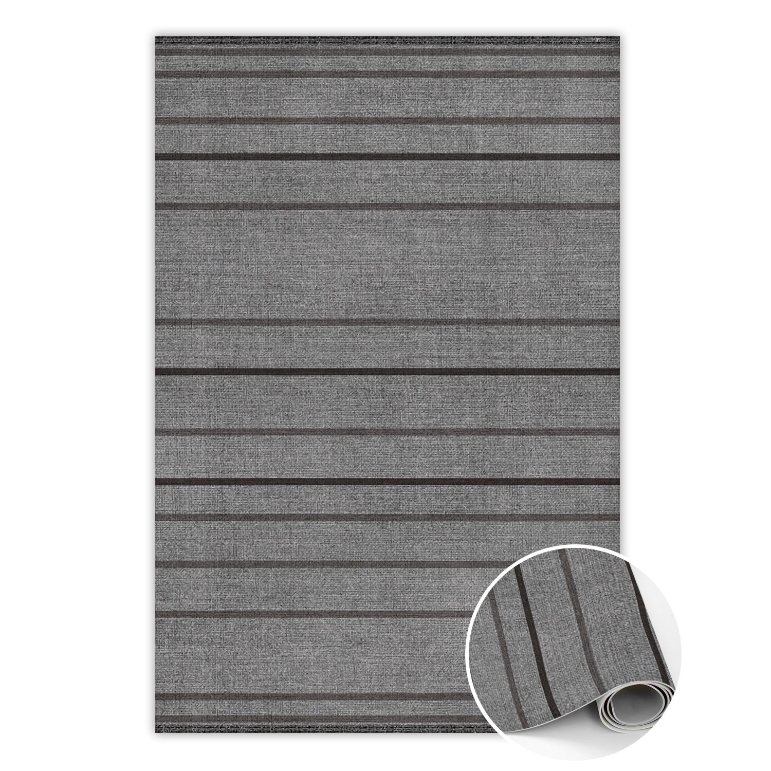 Covor de vinil, PVC, Centura gri, Gri, 140 cm x 210 cm ...