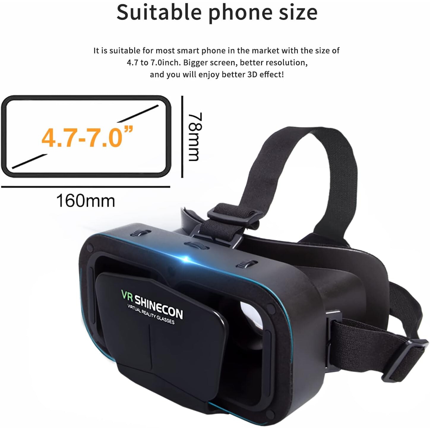 Ochelari mobili 3D VR digitali, EXCITAT, potriviti pentru TV, filme si ...