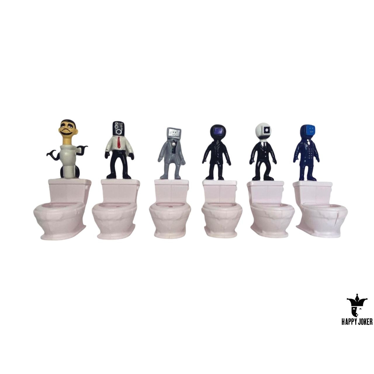 Set 6 Figurine cu 6 WC Skibidi Toilet, 8 cm, multicolor, 4 ani+ HAPPY ...