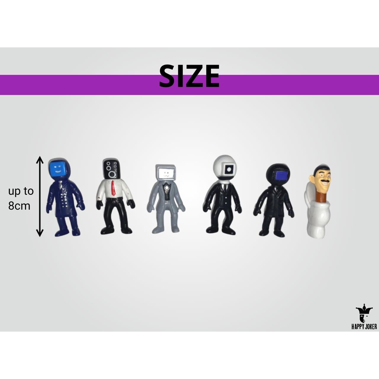 Set 6 Figurine cu 6 WC Skibidi Toilet, 8 cm, multicolor, 4 ani+ HAPPY ...