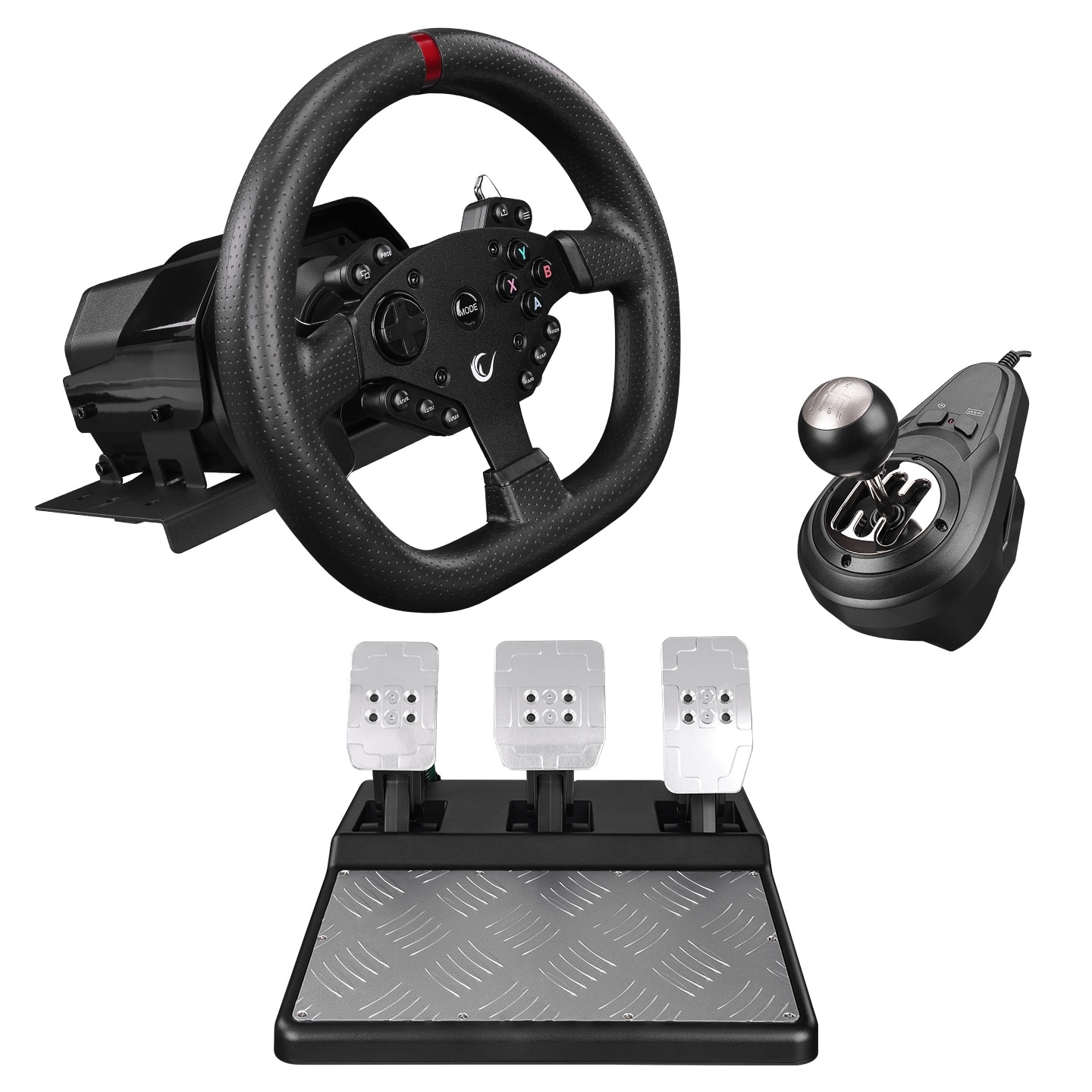 Set Volan Gaming, Rampage DRIVE RS+, ForceFeedback, pentru PS4/PC/XBOX ...
