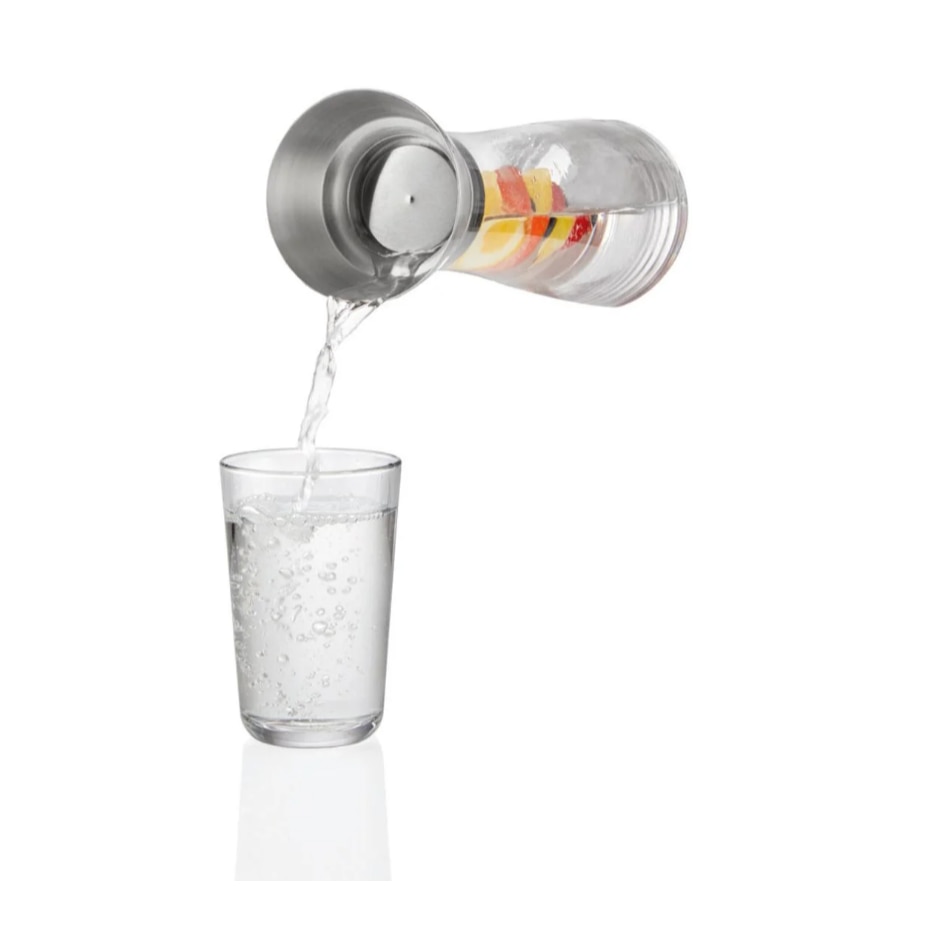 Carafa pentru apa Ernesto, 1 L, Transparent/Metal - eMAG.ro