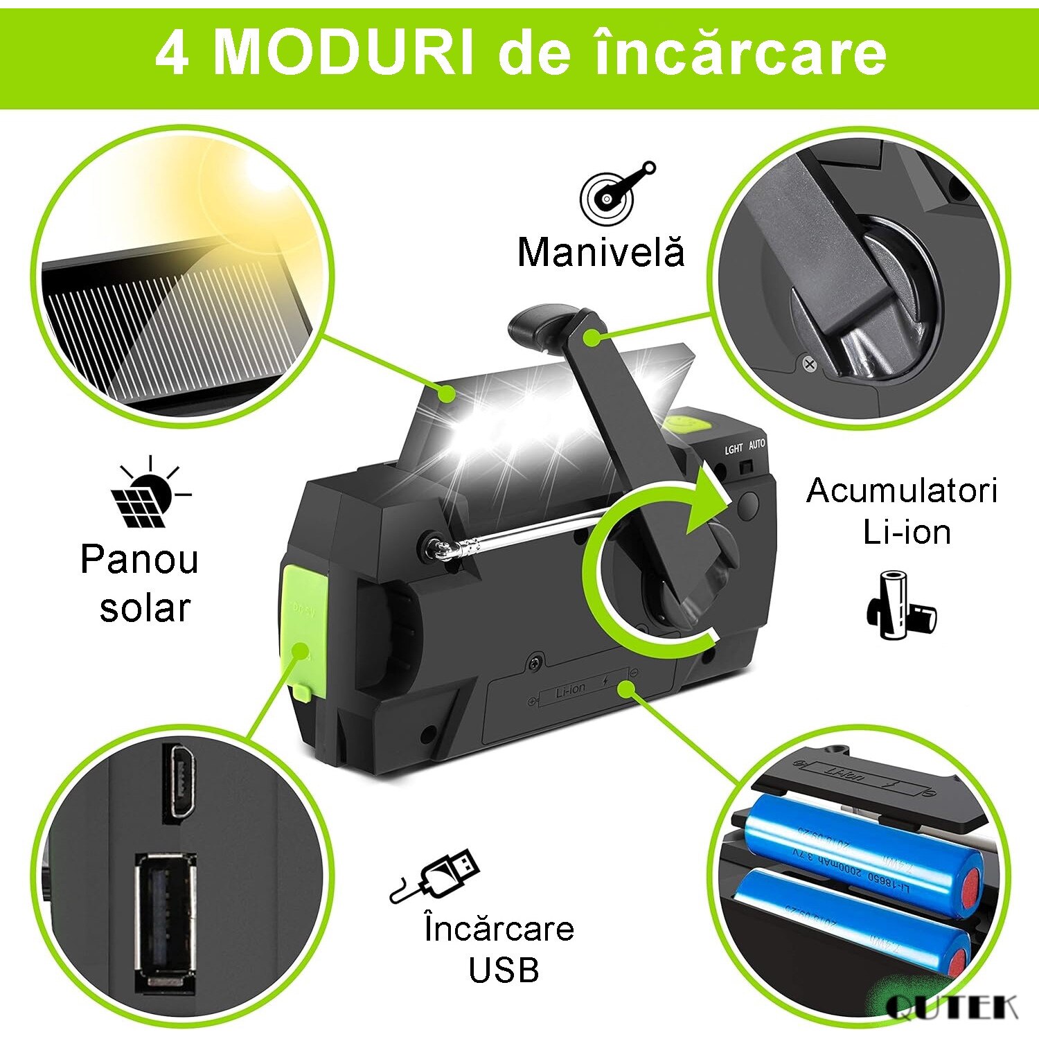 Radio portabil camping cu lampa LED, ajutor situatii de urgenta, cu ...