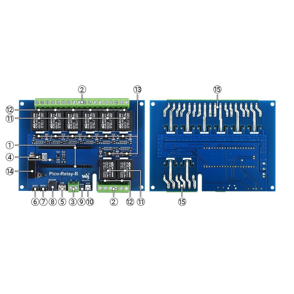 Modul Releu 8 Canale Pentru Raspberry Pi Pico Waveshare Pico Relay B Emag Ro