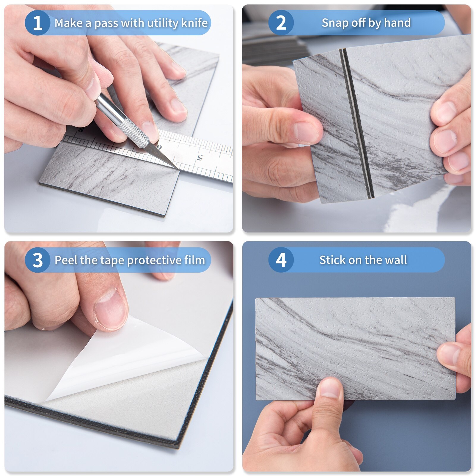 Autocolant autoadeziv, termorezistent, 10 buc, faianta cu efect de ...