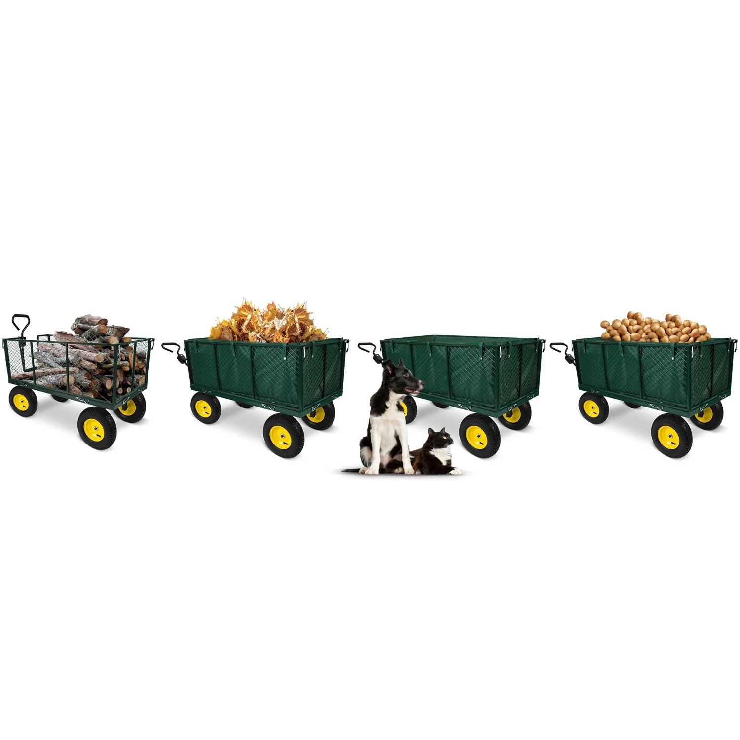 Carucior transport marfa DacEnergy©, cadru puternic din otel, roti ...