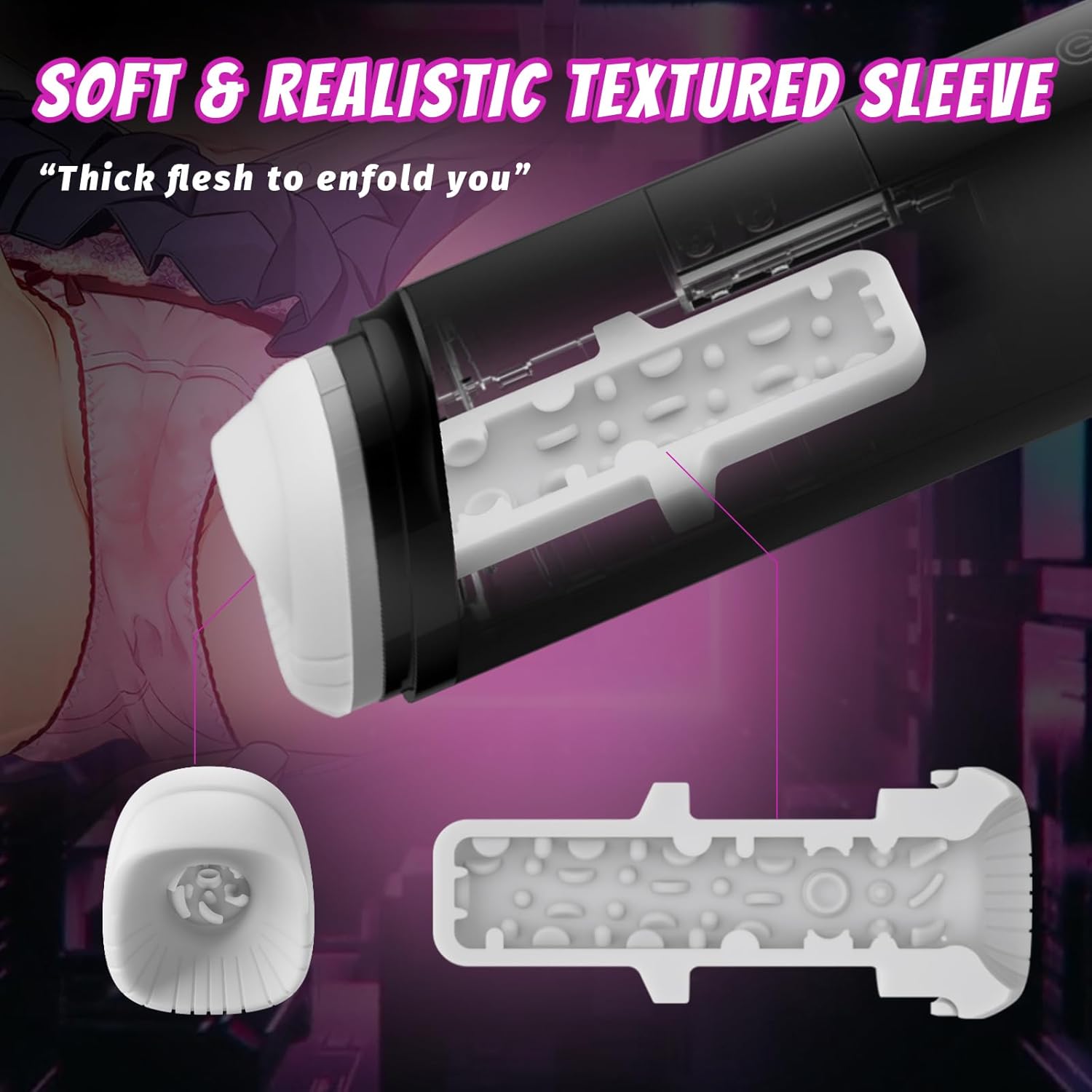 Aparat automat pentru masturbare masculina, Excitat®, 6 viteze, Incalzi, cu suport de telefon ...