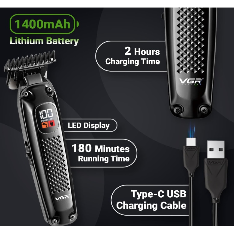 Masina de tuns profesionala VGR V 972 cu afisaj digital LED - eMAG.ro