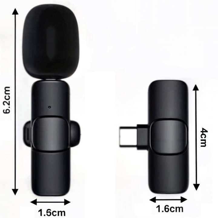 Microfon tip lavaliera pentru telefon, compatibil cu Android, Iphone ...