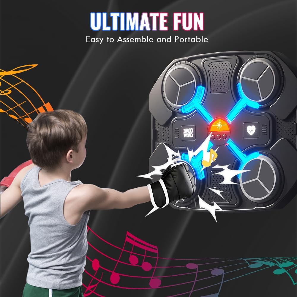 Set masina de box cu manusi, Excitat®, conexiune Bluetooth, difuzor ...