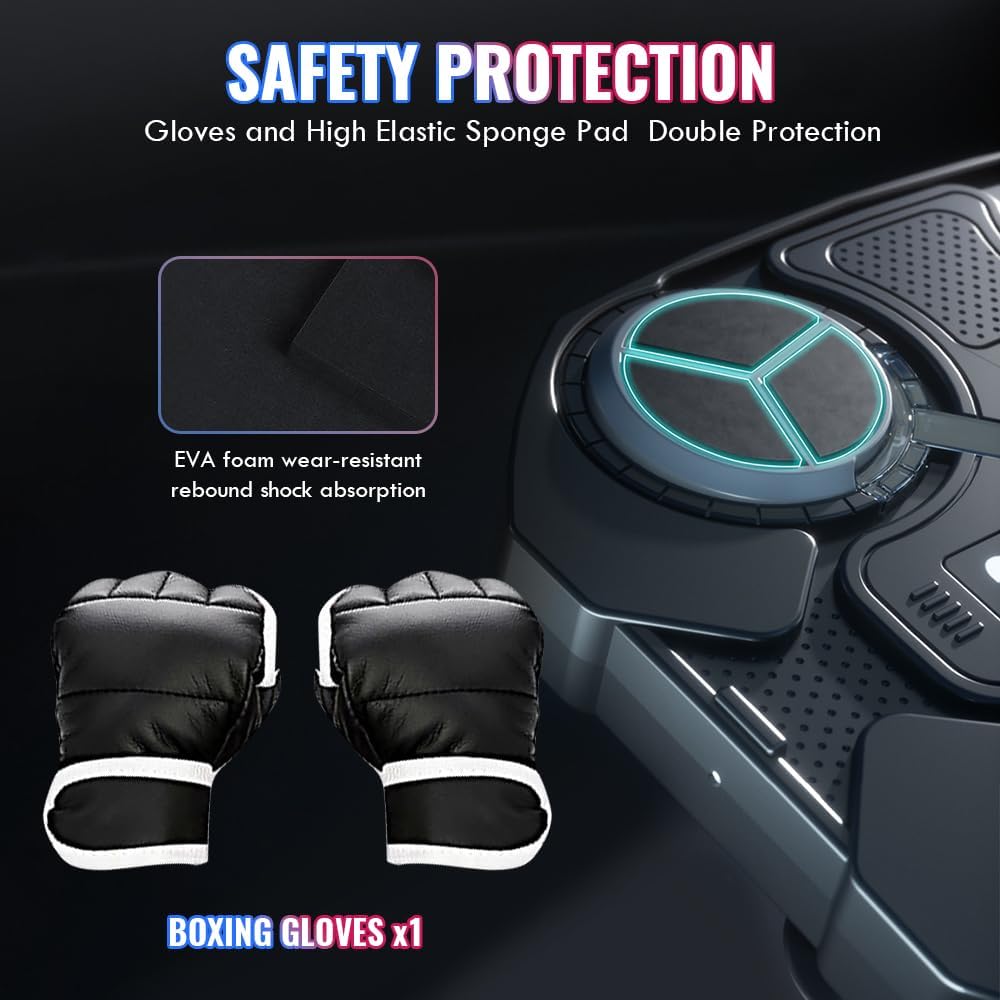 Set masina de box cu manusi, Excitat®, conexiune Bluetooth, difuzor ...