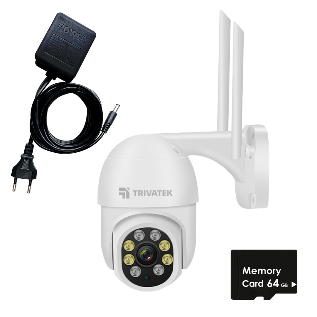 Camera de Supraveghere WIFI TRIVATEK™ IP9, 8MP, Exterior/Interior ...