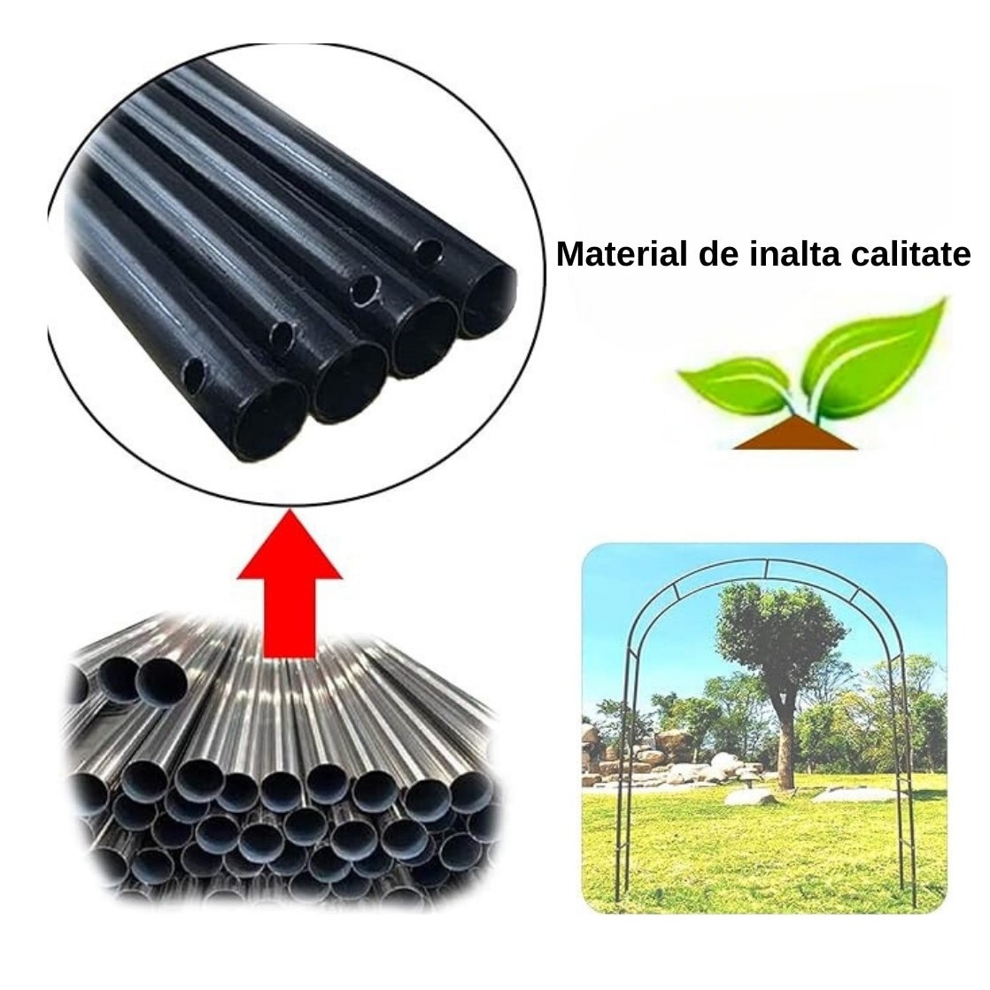 Arcada metalica pentru flori, Pergola rezistenta pentru gradina, suport ...