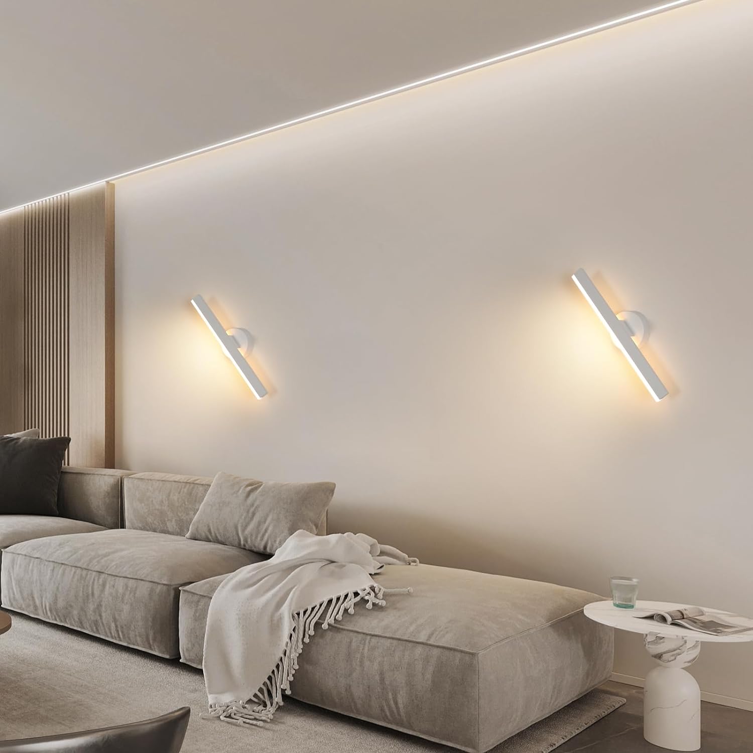 Aplica de perete cu LED, Toolight, Alb, 12 W, 1350 Lm, 3000 K Lumina ...