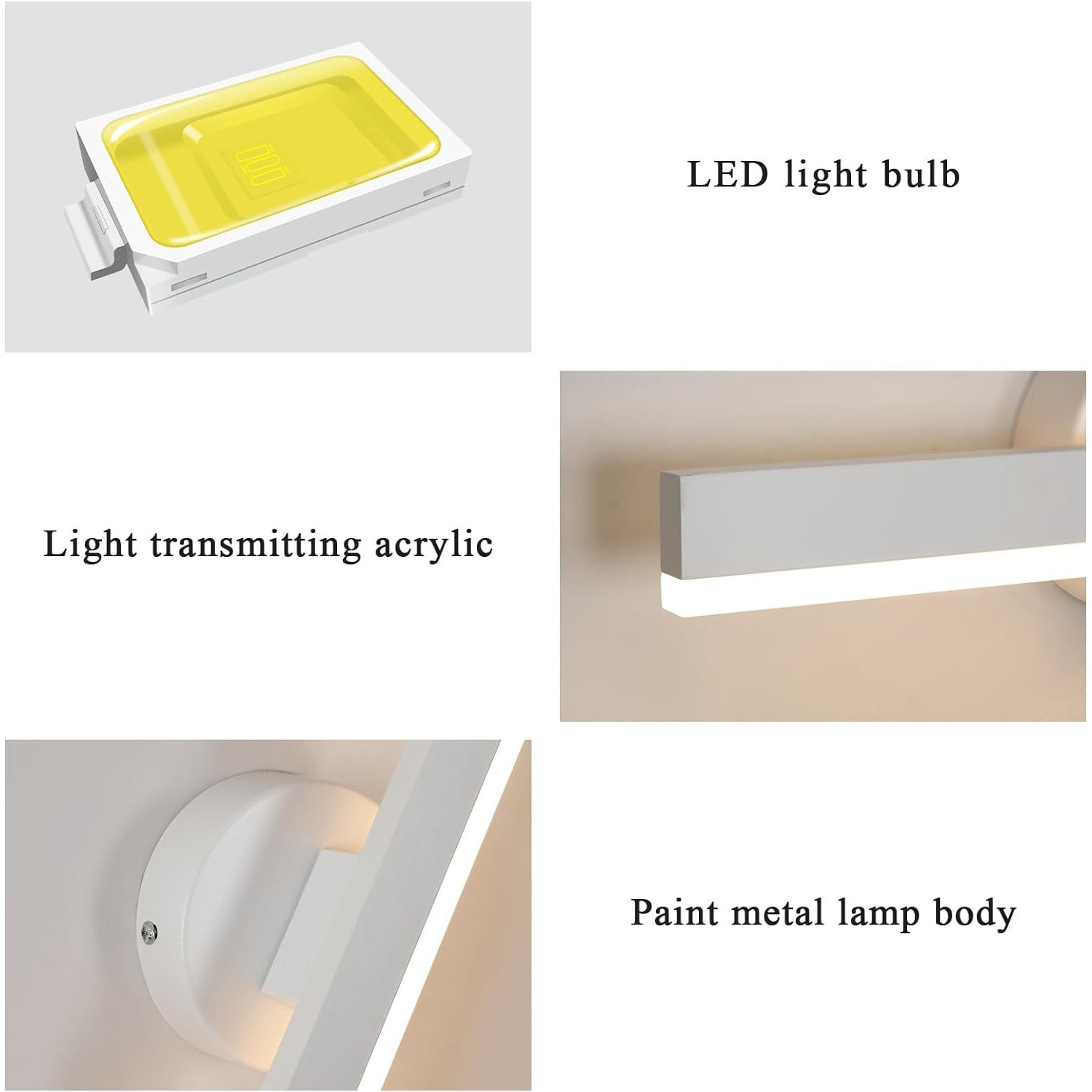 Aplica de perete cu LED, Toolight, Alb, 12 W, 1350 Lm, 3000 K Lumina ...