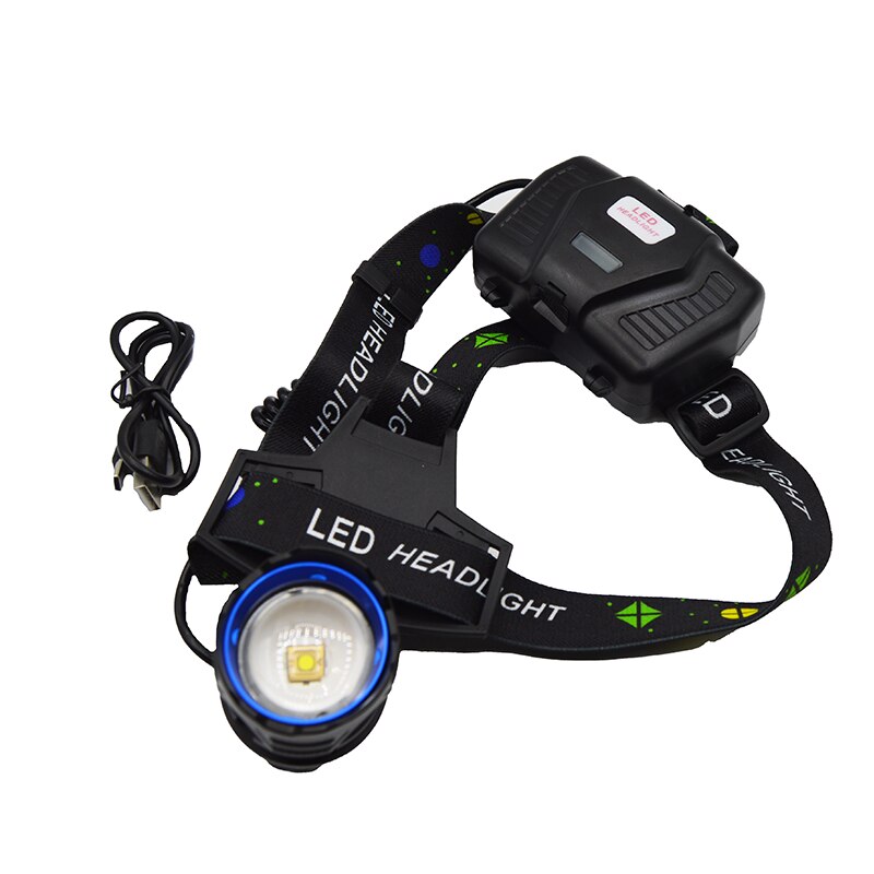 Lanterna de cap LED cu acumulator, zoom, USB, 4 moduri iluminare - eMAG.ro