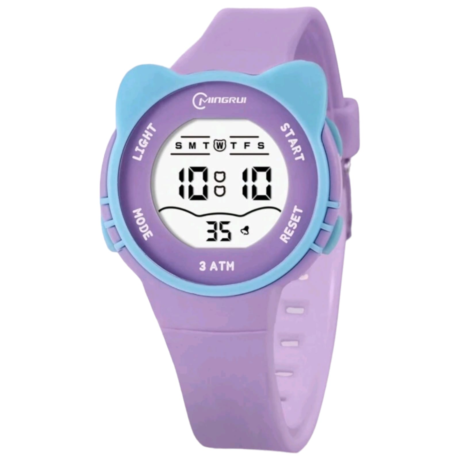 Ceas copii mov cu design pisica rezistent la apa - eMAG.ro