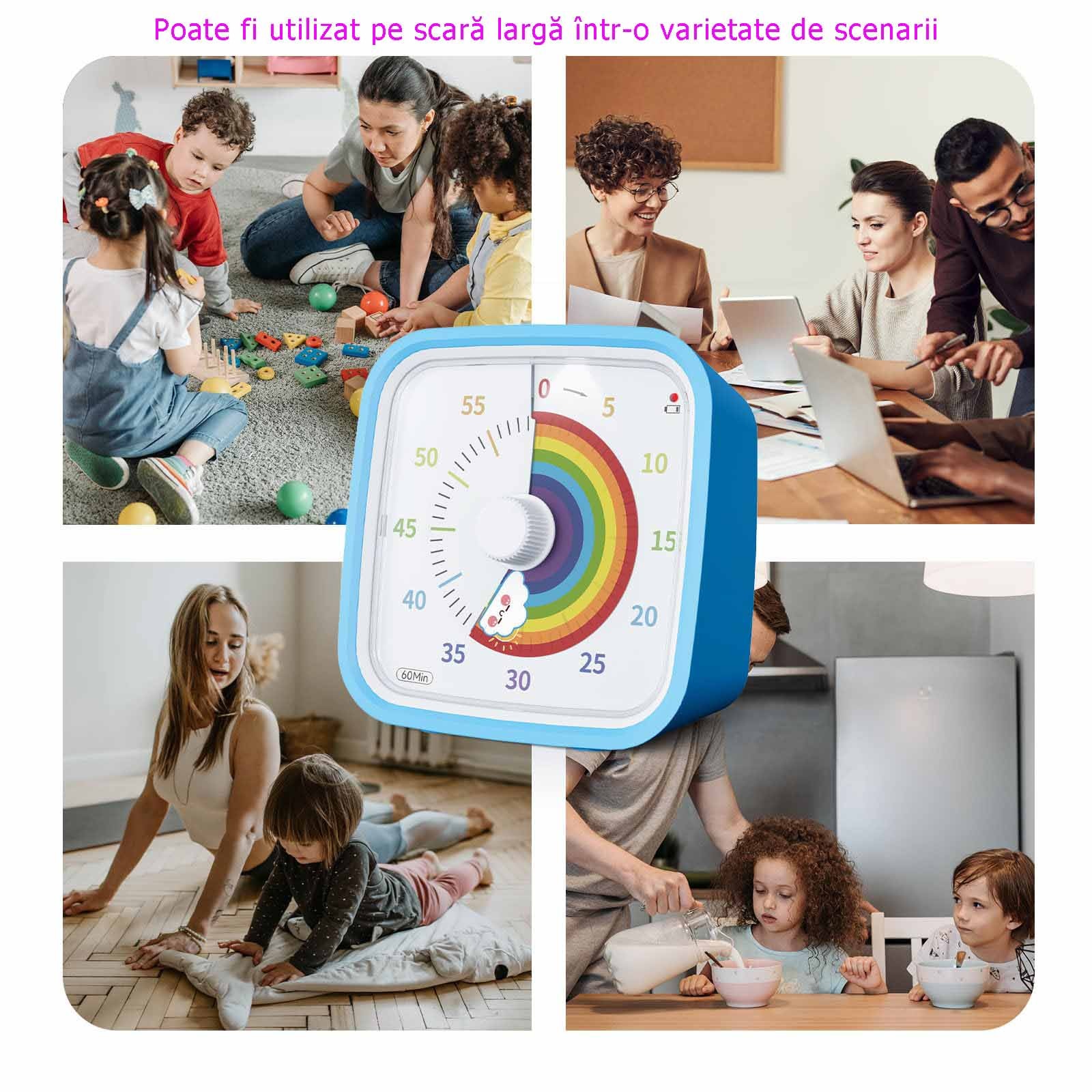 Cronometru analog, disc curcubeu, 60 minute potrivit pentru bucatarie ...