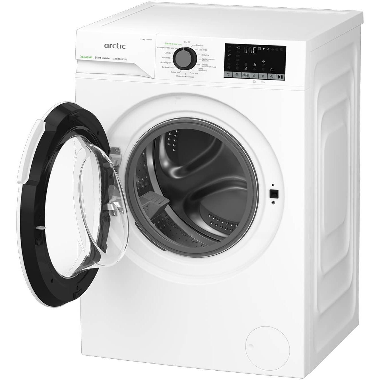 Masina de spalat rufe Arctic APLM2WFSU29412W, 9 Kg, 1400 RPM,Clasa A, Motor Silent Inverter ...