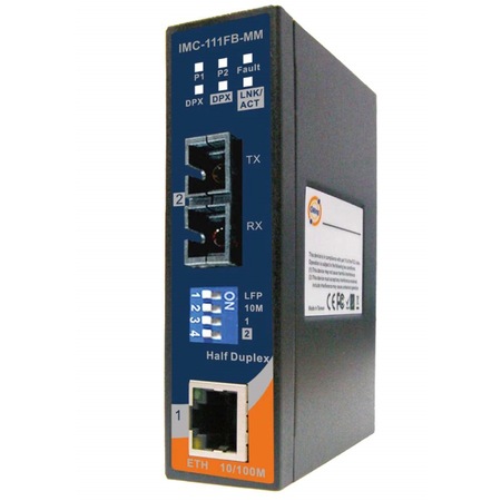 Convertor media industrial, ORing Networking, IMC-111FB-MM-SC, Ethernet la fibra optica multimod ...
