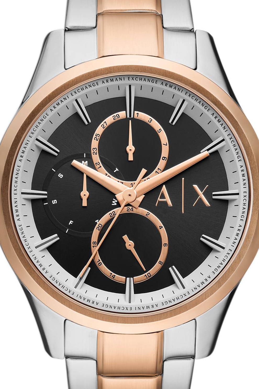 ARMANI EXCHANGE, Часовник от неръждаема стомана, Rose Gold, Сребрист ...