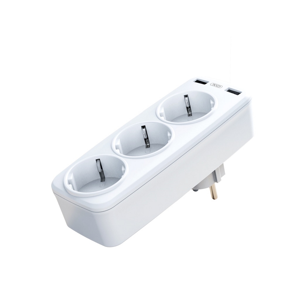 Priza inteligenta XO WL08, 3 Sockets + 2USB-A, alba - eMAG.ro