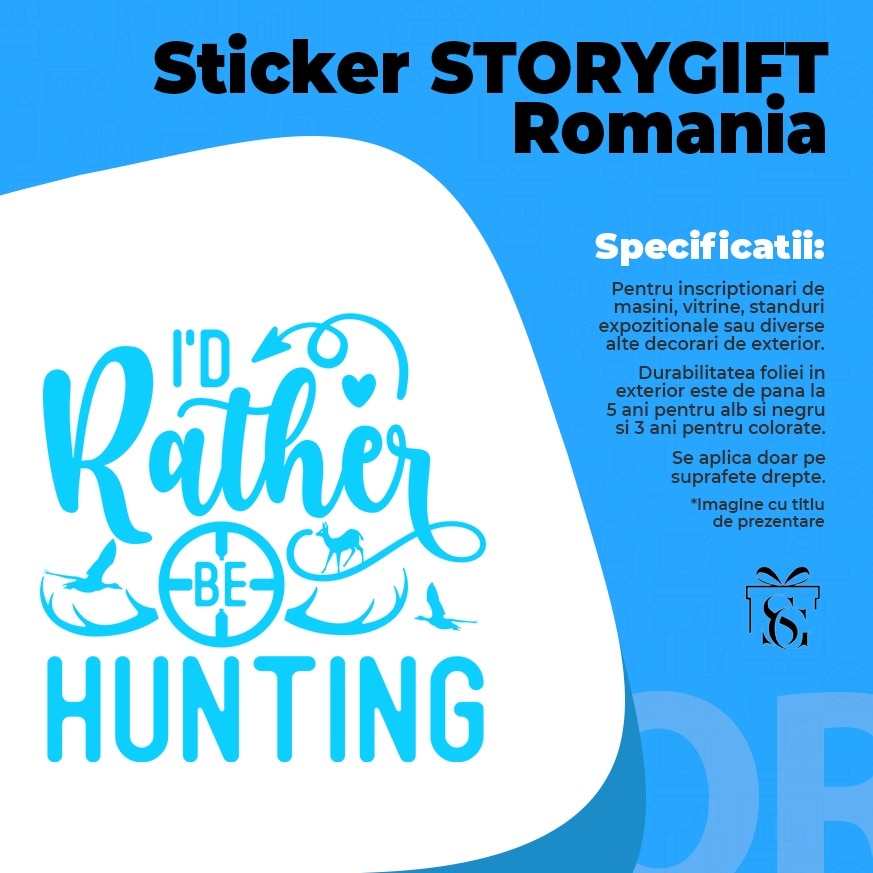 Sticker Exterior cu pasari si o caprioara cu mesajul "As prefera sa ma ...