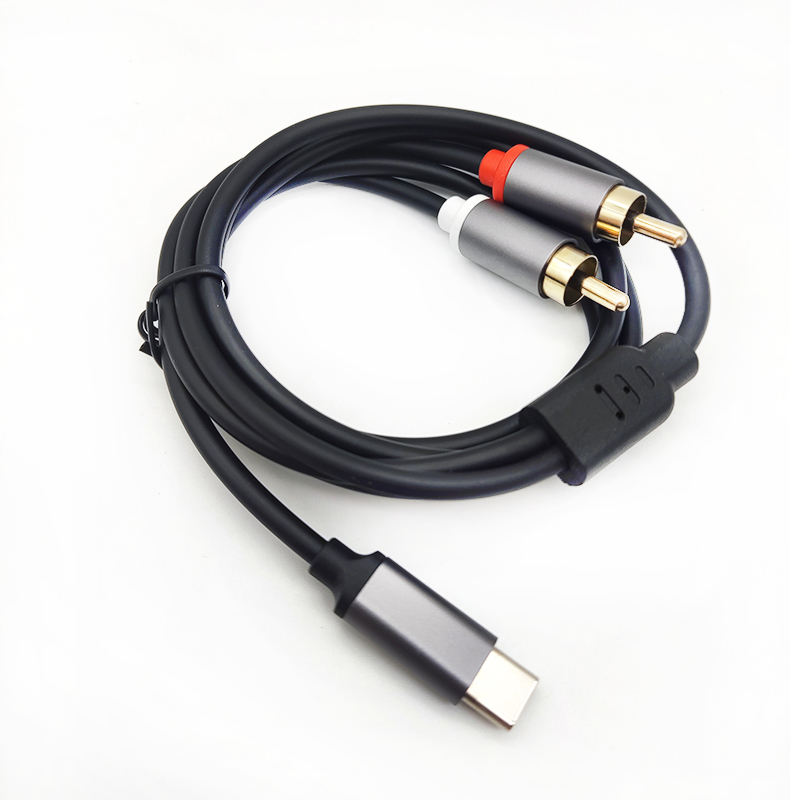 Cablu Audio USB-C la 2 RCA, Stereo, 3m, Negru gri - eMAG.ro