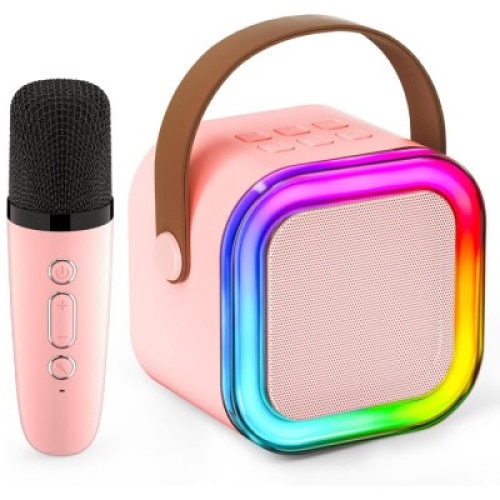 Microfon + Boxa wireless, Ugyismegveszel, LED, Roz - eMAG.ro