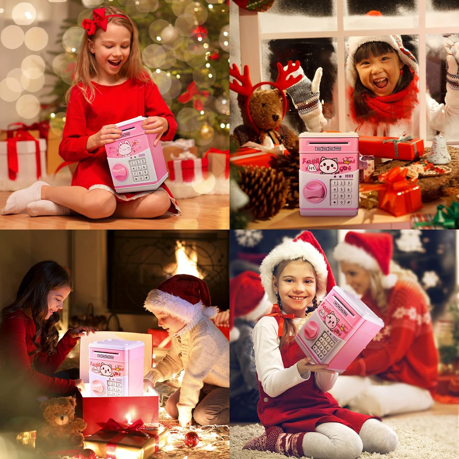 Pusculita ATM tip jucarie seif pentru copii, Excitat®, Cu lumina si ...