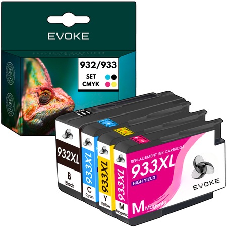 Set 4 cartuse imprimanta pentru HP 932 933 CMYK, 1550 pagini negru ...