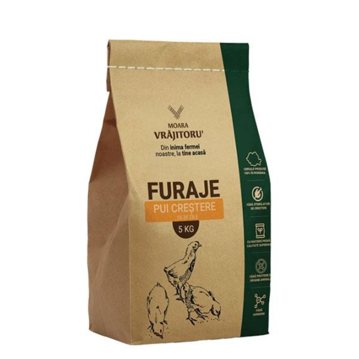 Furaj natural de crestere, faza 2, granulat, 20.6% proteina, 5 kg ...